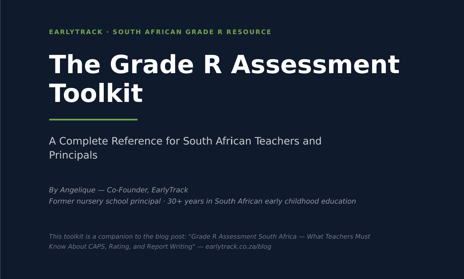 Grade R Assessment SA — CAPS Guide (2026) | EarlyTrack